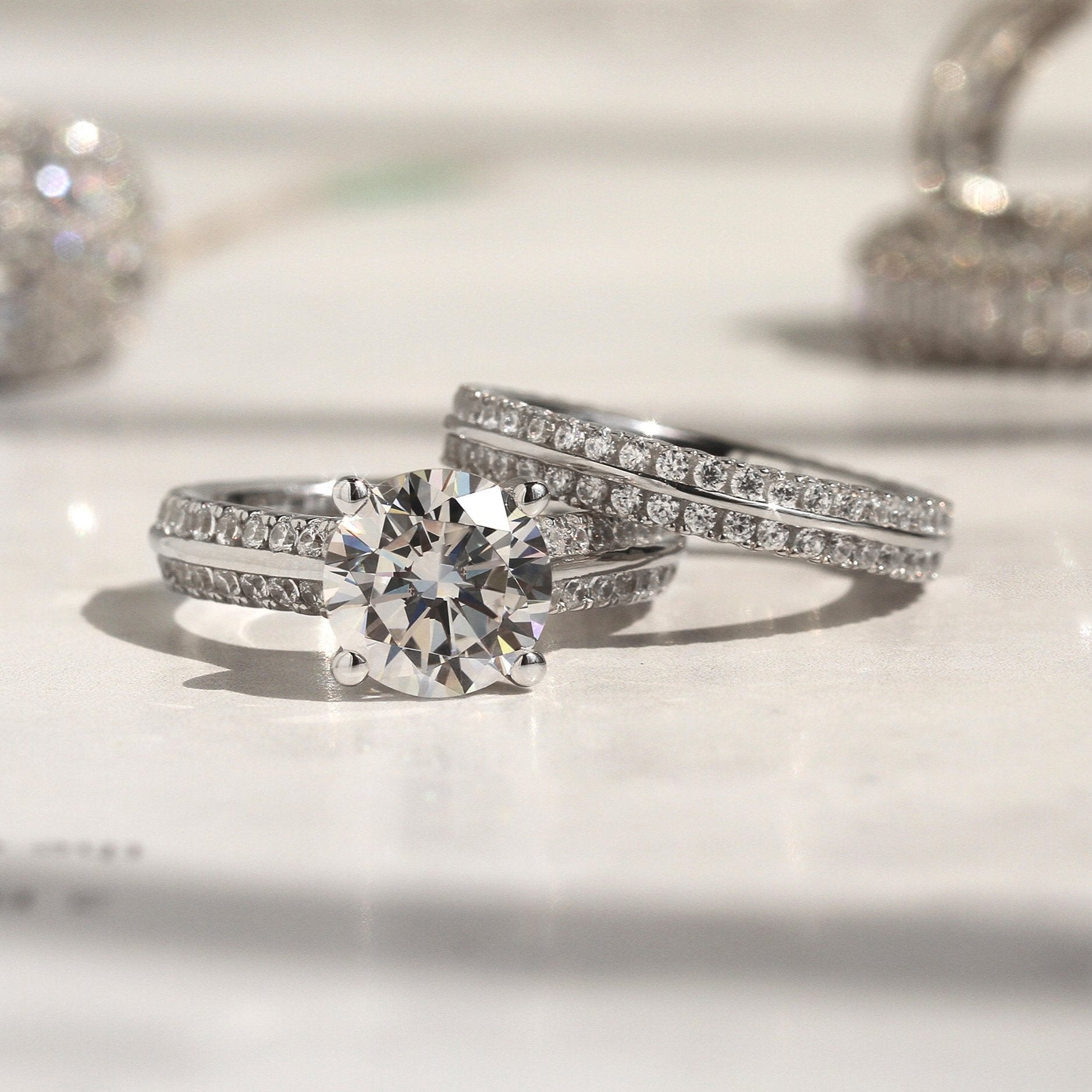 Radiant Path Blessing Ring Set – Elegant Bridal & Stacking Rings ...